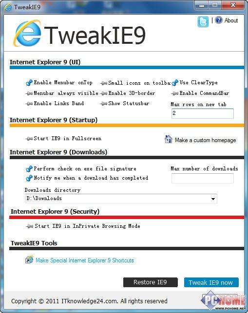 TweakIE9 IE9正式版自定义配置工具_软件学园_科技时代_新浪网